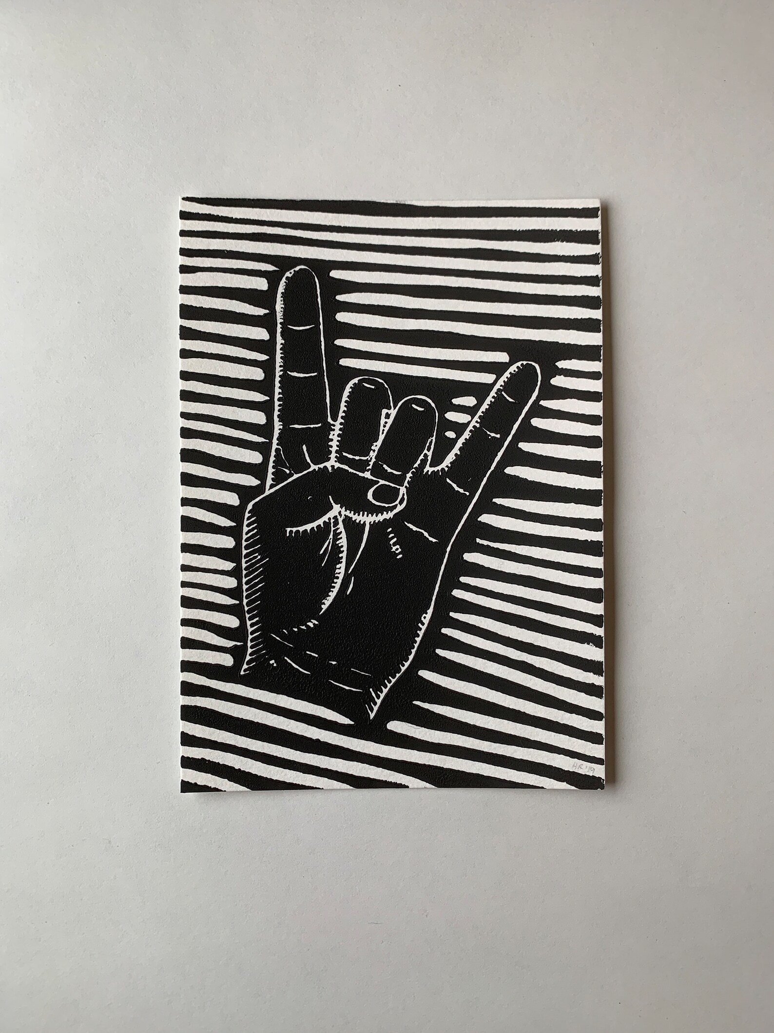 Block Prints Love & Rock N Roll Misprint Print Set Linoleum Block Print ...