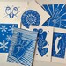 Block Prints All Blue Misprint Print Set Linoleum Block Print, Linocut ...