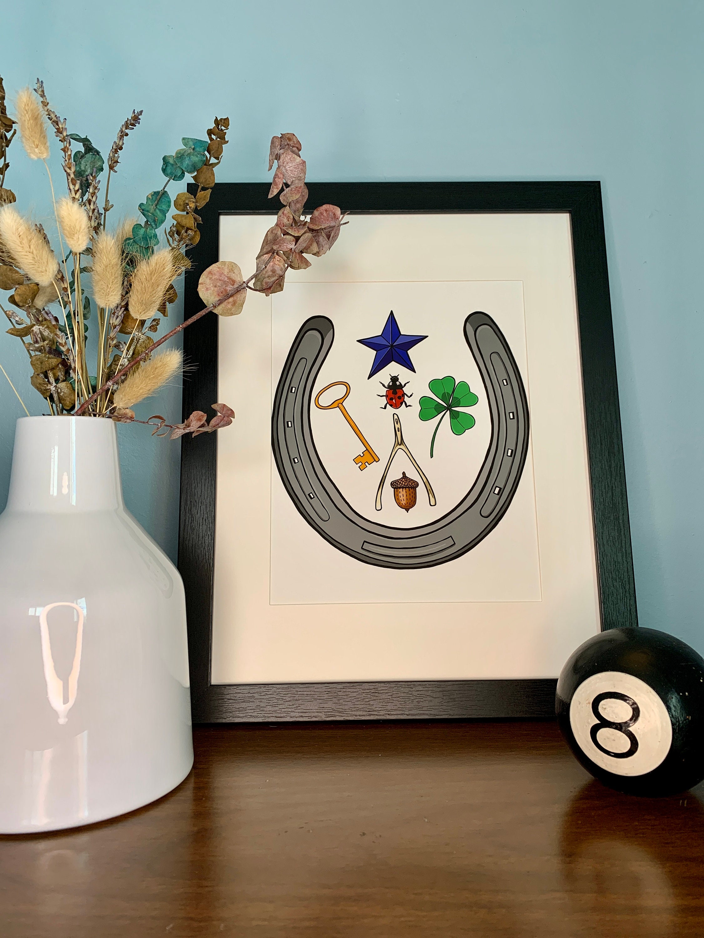 Art Print - Luck X7 | Painting Print, Good Luck Lucky Wall Art, Good ...