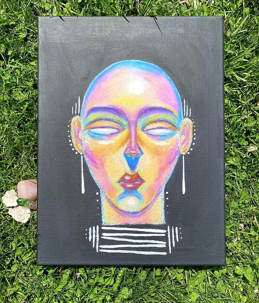 Rainbow Pastel, One of a Kind Oil Pastel Painting - Etsy