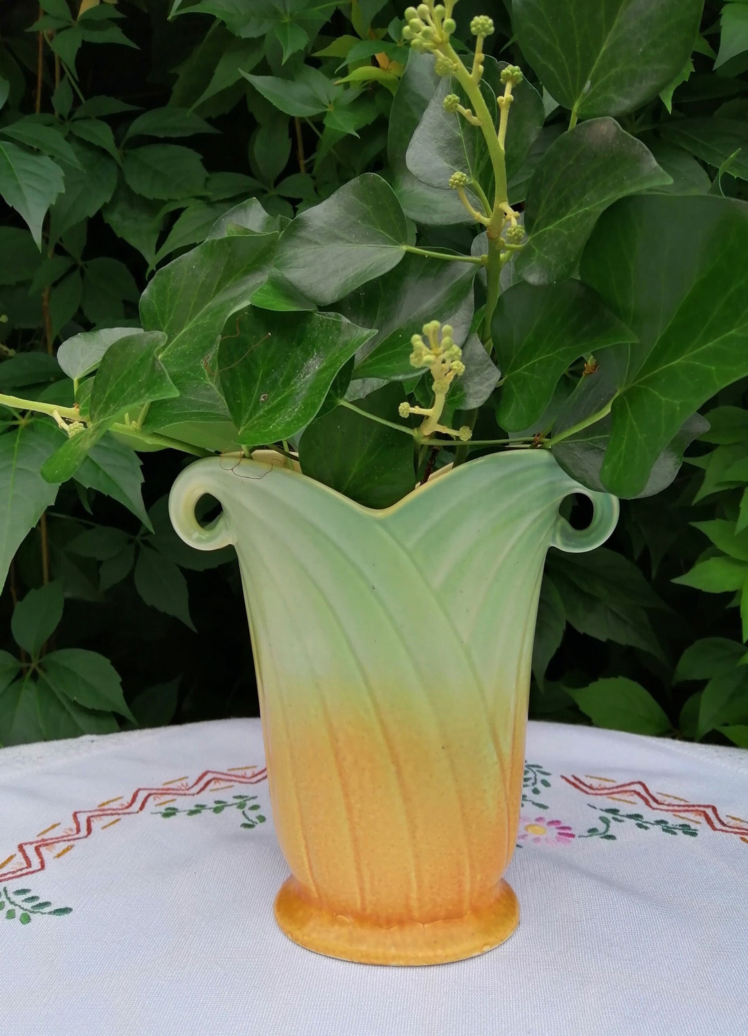Art Deco Crown Devon Swirl Handle Vase Design No. A119 Made in - Etsy