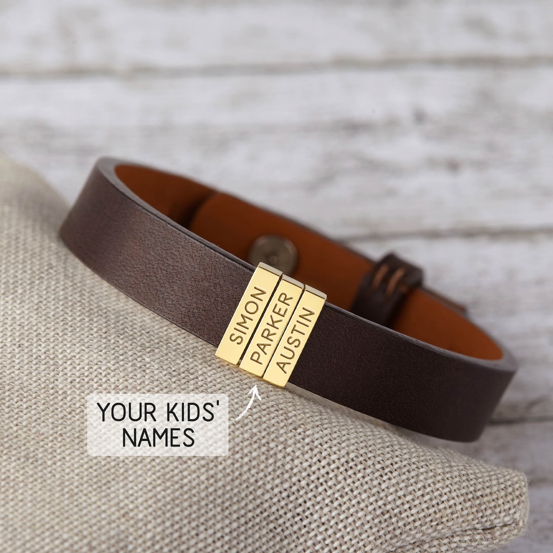Dad Bracelet With Kids Names, Husband Father's Day Gift From Wife ...
