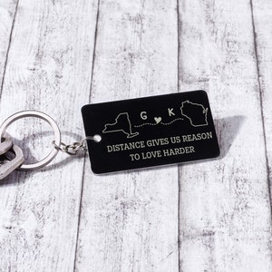 State to State Keychain, Long Distance Relationship Boyfriend Birthday ...