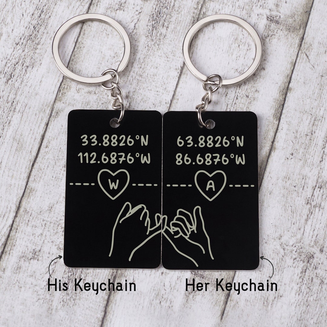 Personalized Couple Keychain Set, Personalized Boyfriend Christmas ...