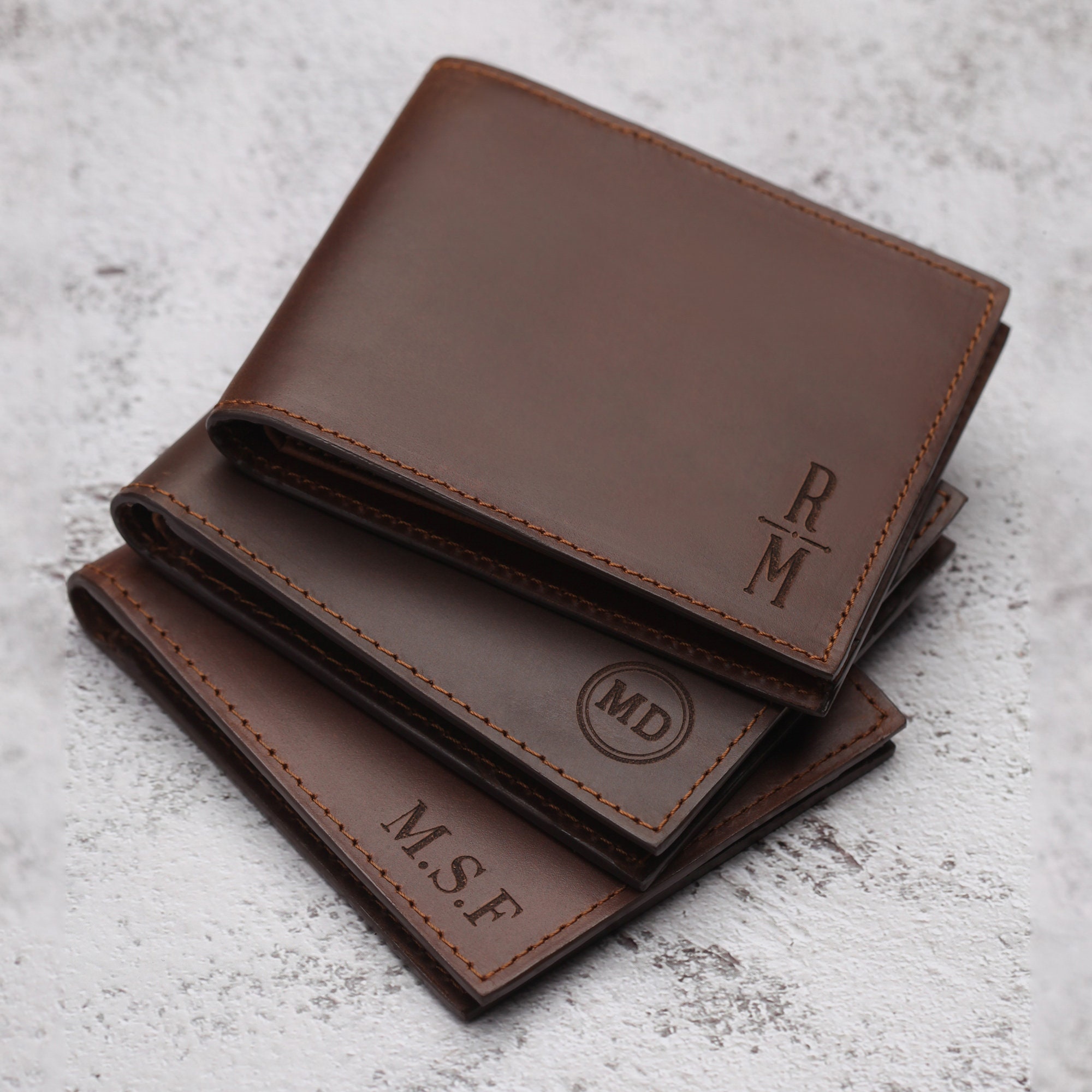 Monogramed Wallet for Men Wallet for Dad From Kid Mens - Etsy