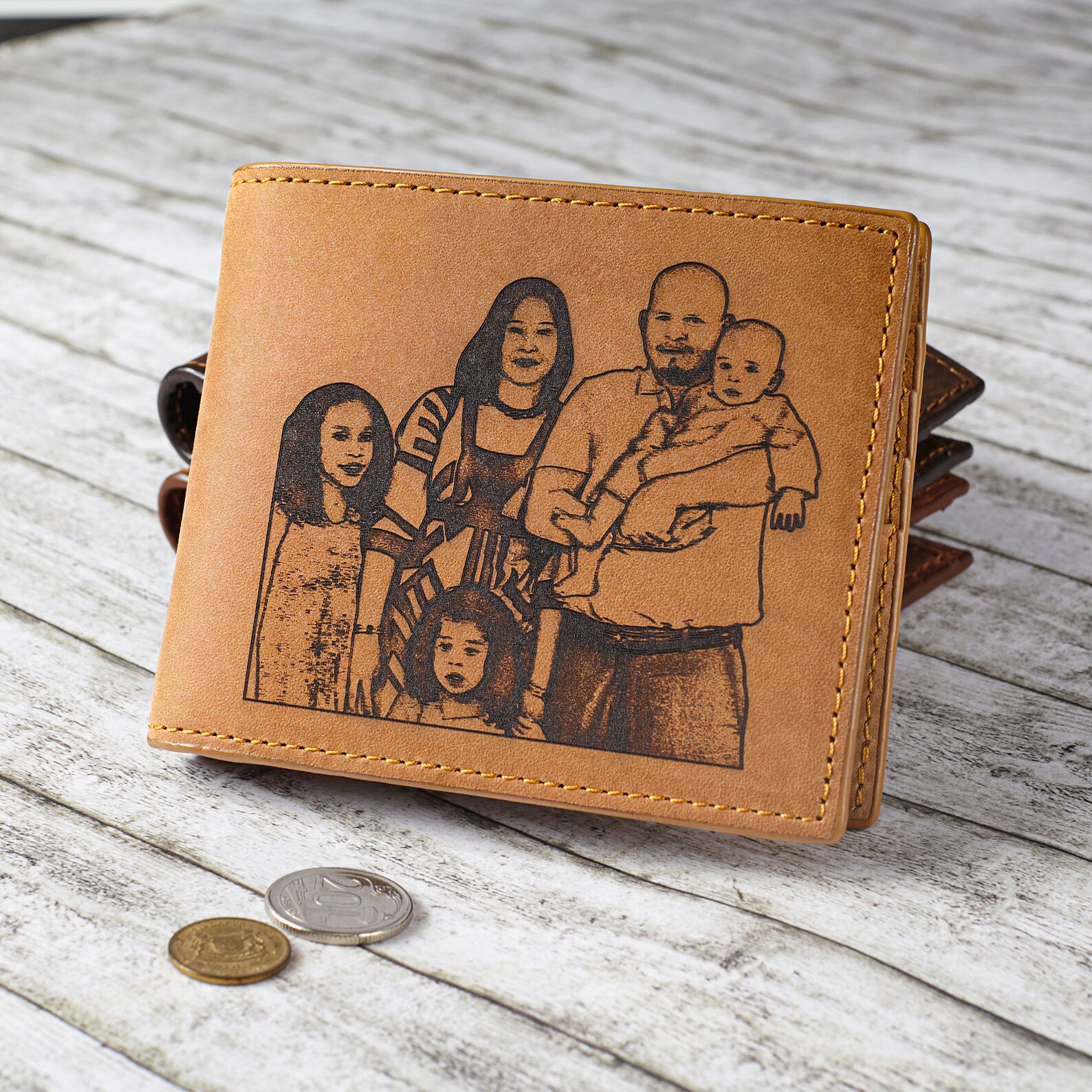 Custom Family Photo Wallet Husband Wallet Birthday Gift - Etsy