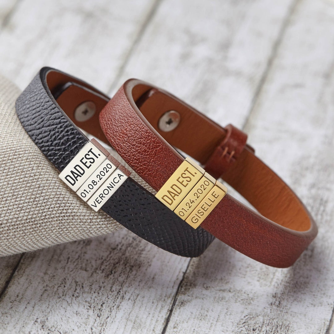 New Dad Bracelet, Kid Name Bracelet for Dad, Birthday Gift for Men ...