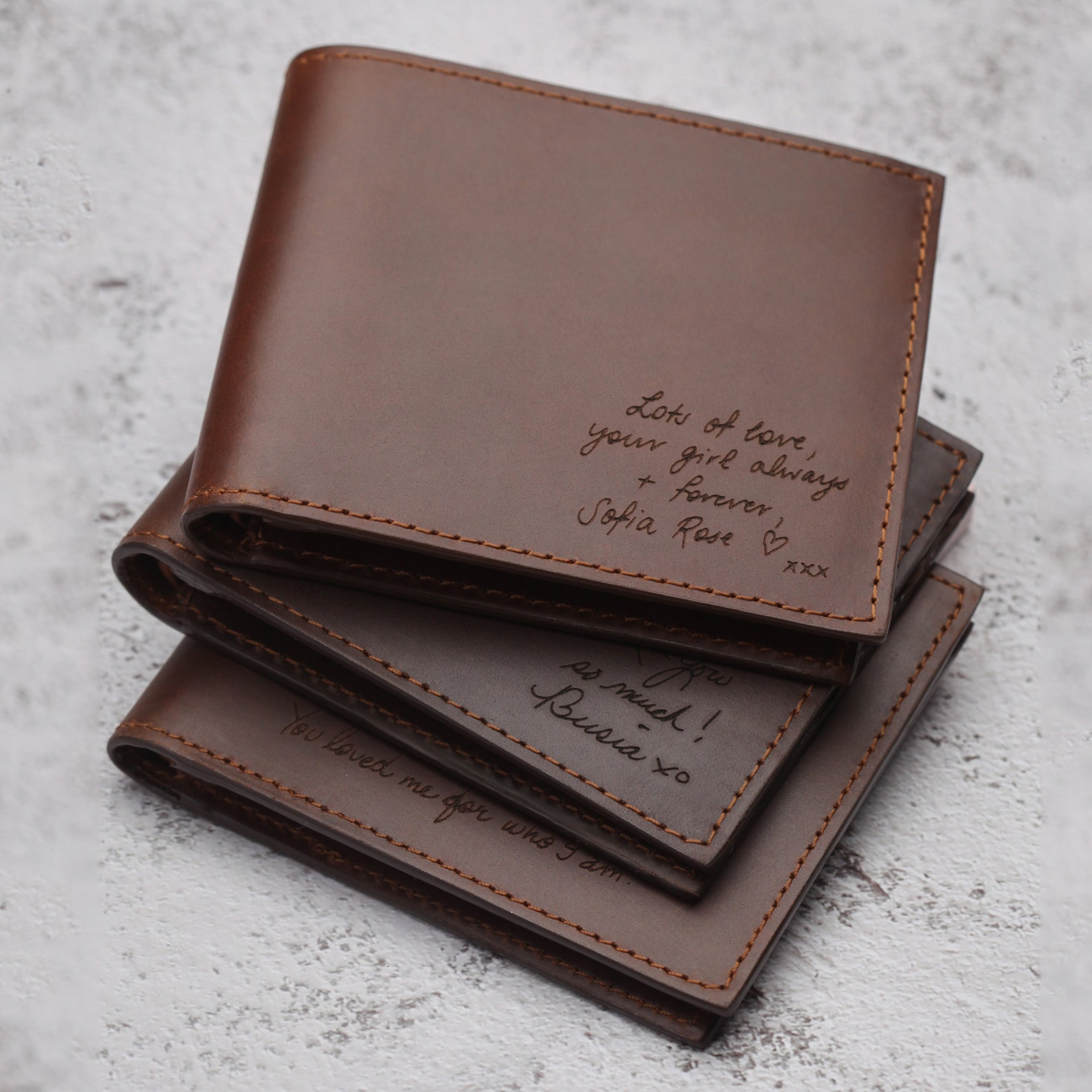 Handwriting Wallet Boyfriend Personalized Wallet Gifts - Etsy