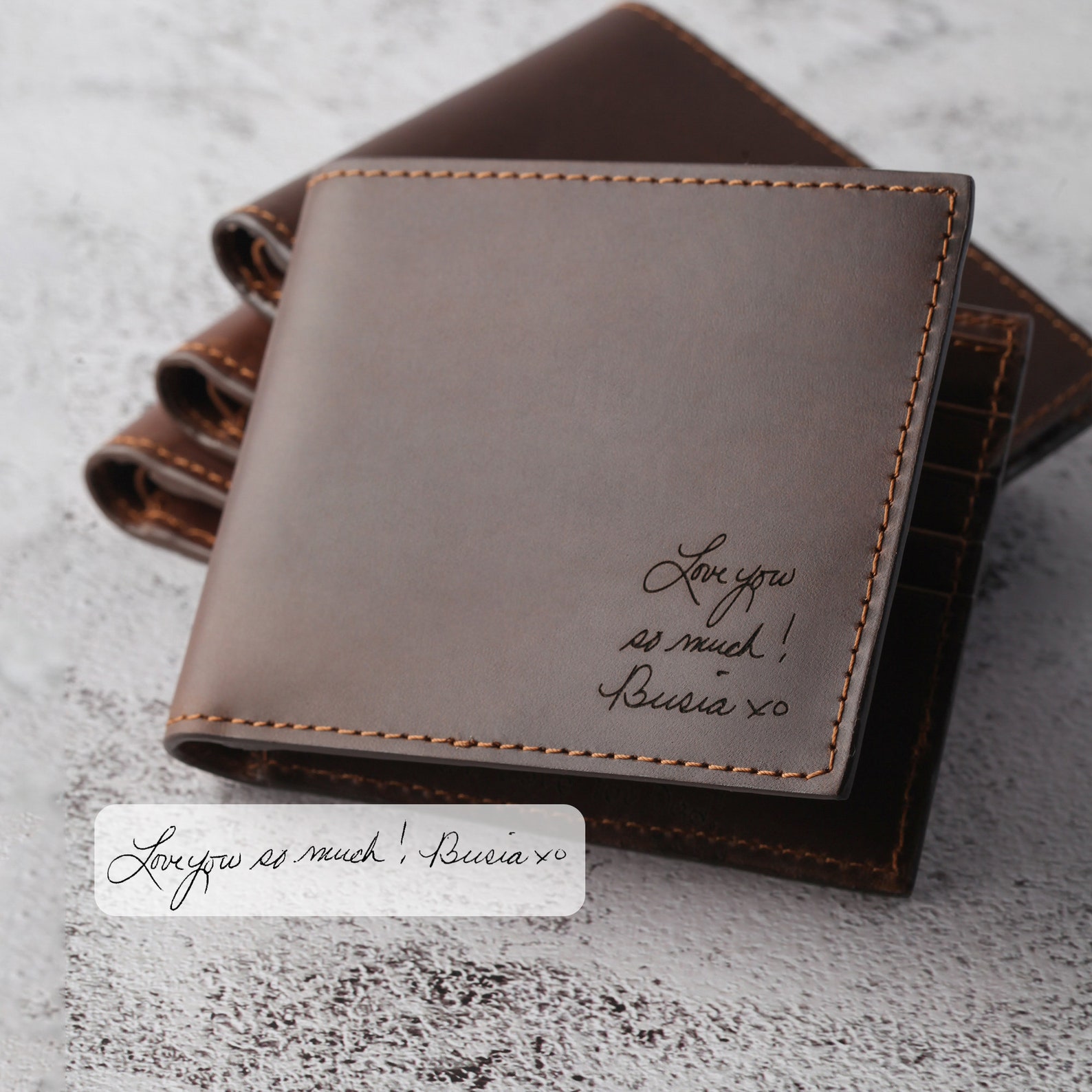 Handwriting Wallet Boyfriend Personalized Wallet Gifts - Etsy