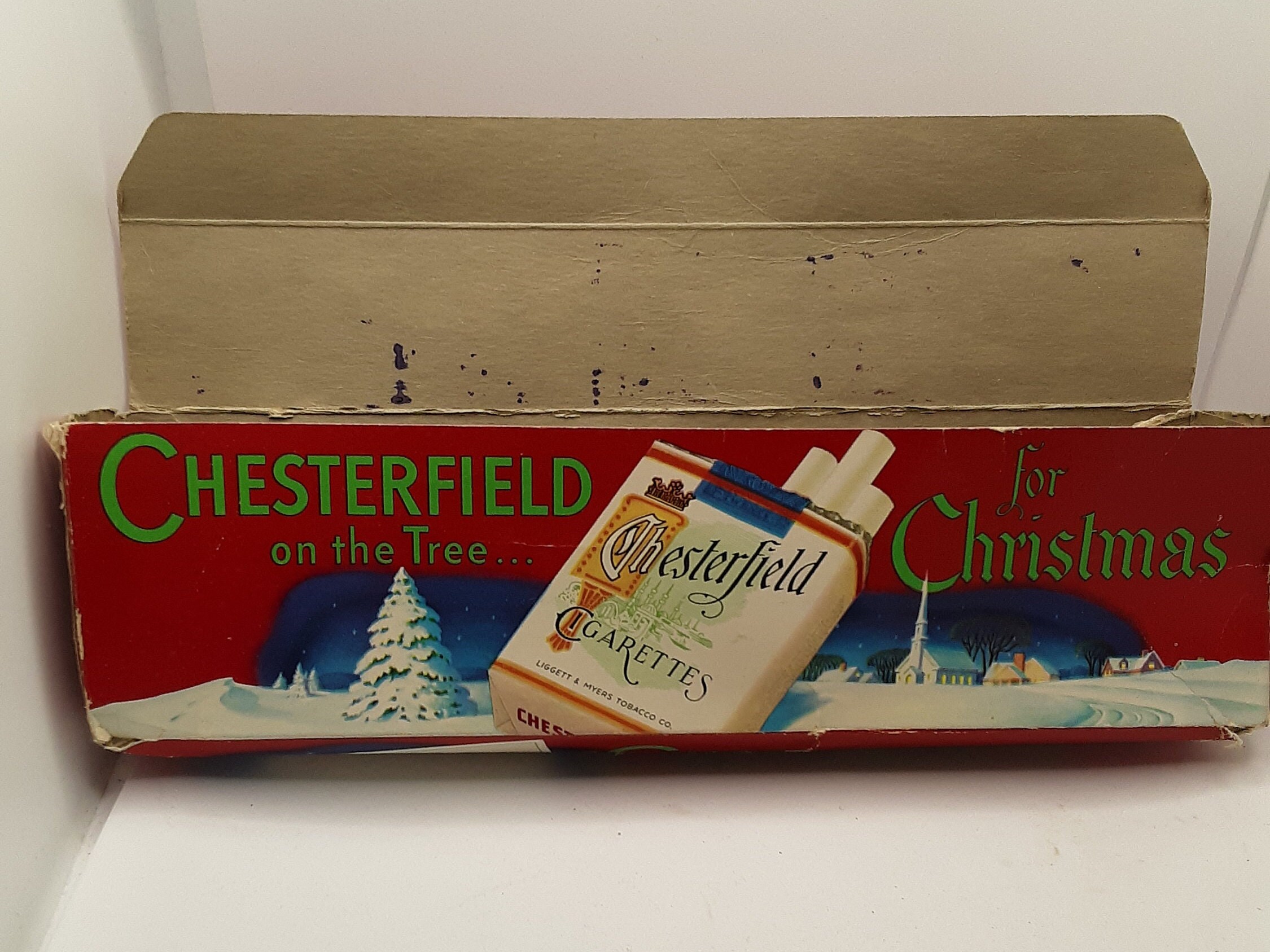 1952 Christmas Chesterfield Cigarette Carton Empty - Etsy