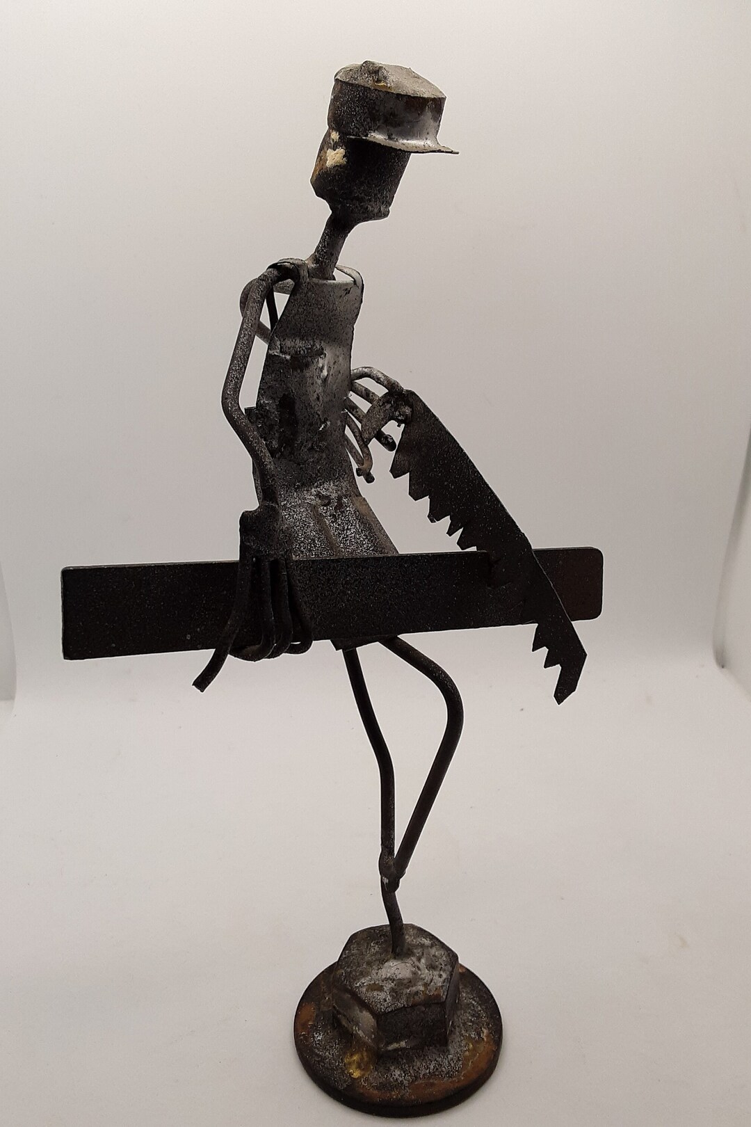 Fantastic Welded Metal Small Statue of Carpenter or Handyman - Etsy