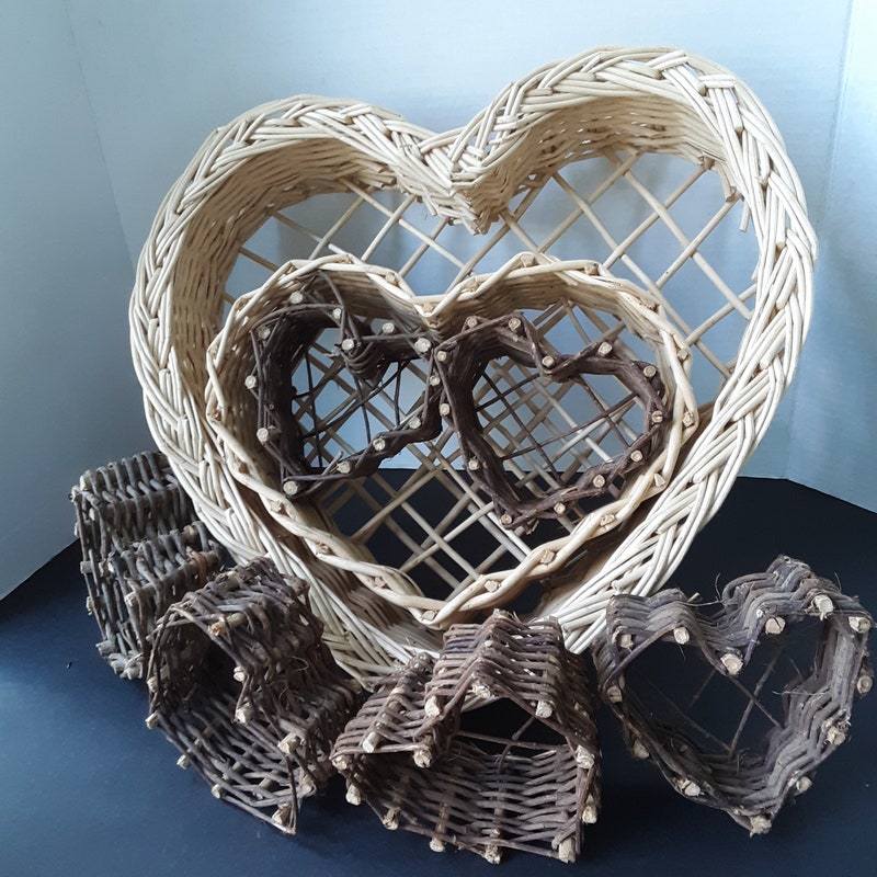 Woven Heart Basket - Etsy