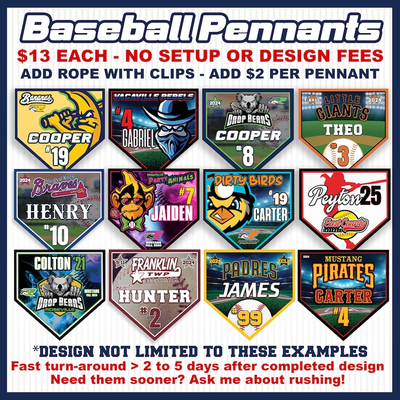 Custom Printed Baseball Home Plate Pennant Banner - Any Team - Any ...
