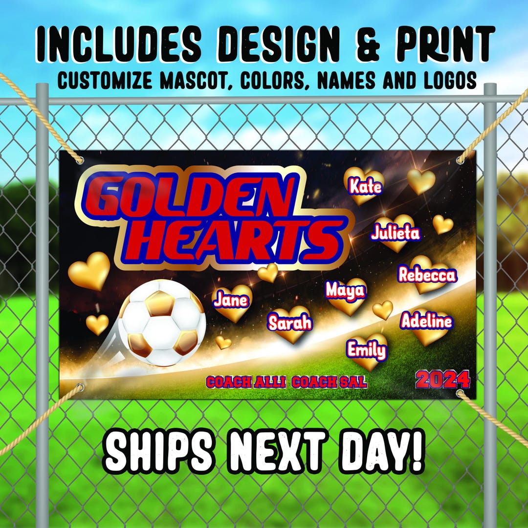 Soccer Team Banner - Completely Customizable - Includes Design & Print ...