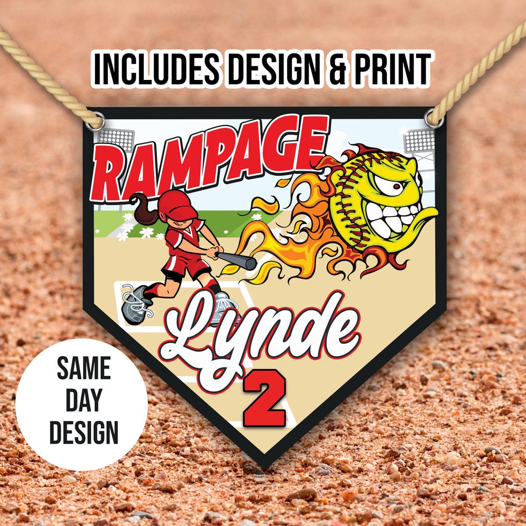 Completely Custom Printed Softball Home Plate Pennant Banner - Etsy