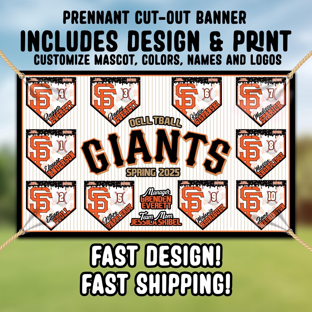 Baseball or Softball Pennant Banner - Completely Customizable! Cutout ...
