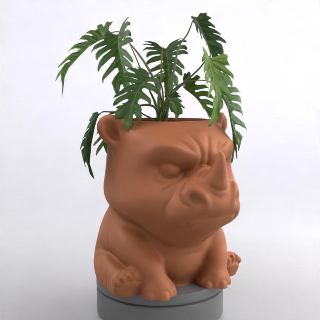 Angry Rhino - Whimsical Succulent Planter, Pot, Pen, Cup or Candy Bowl ...