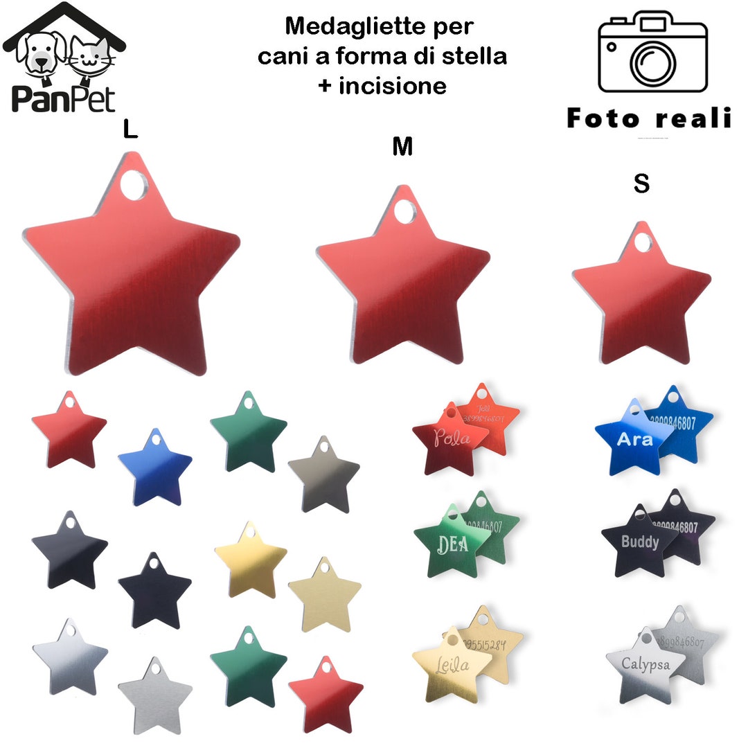 Panpet Star-shaped ID Tag for Dogs and Cats in Aluminum + Free ...