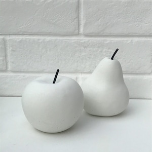 Concrete Apple & Pear | Kitchen Home Decor | Monochrome Decor | Kitchen ...