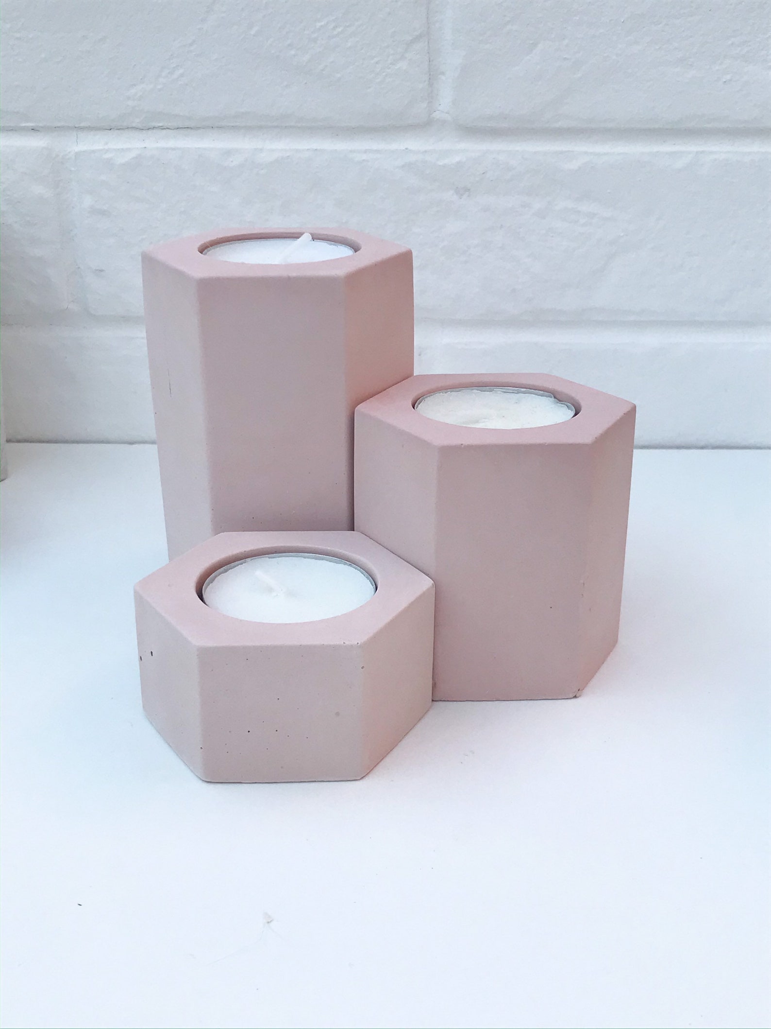Hex Tea Light Holders Set of 3 - Etsy UK