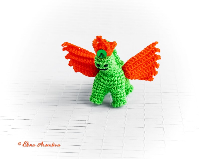 Pdf Pattern. Crochet Mini Dragon With a Crown. Amigurumi Small | Etsy