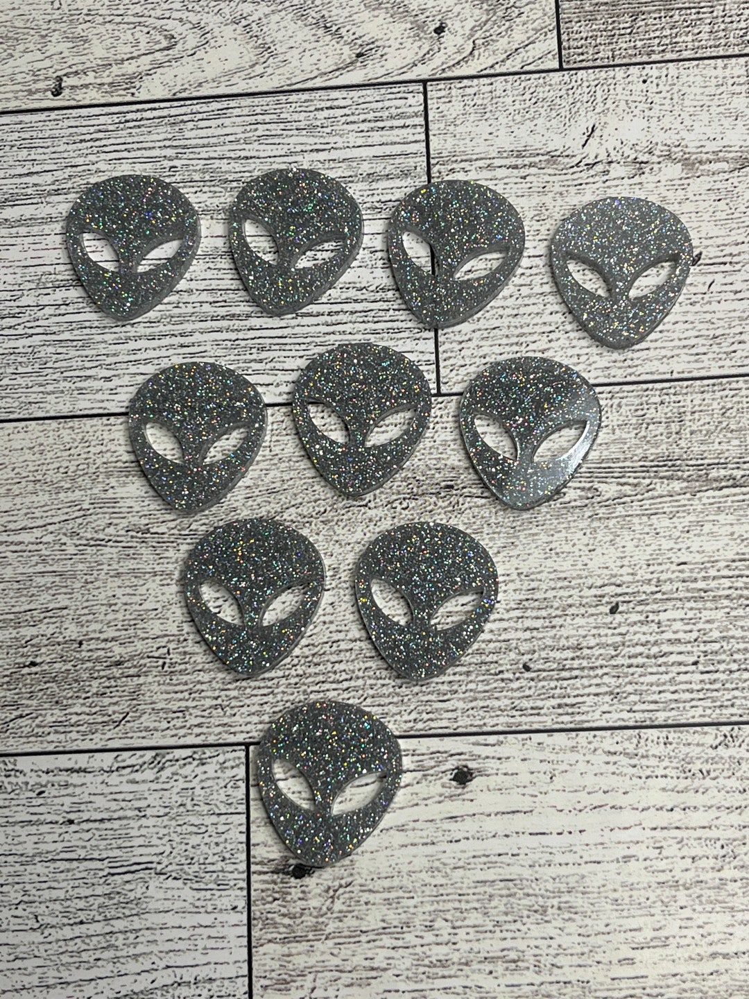 Alien Pom Pom Buttons 10 Beanie Buttons Holo Silver - Etsy