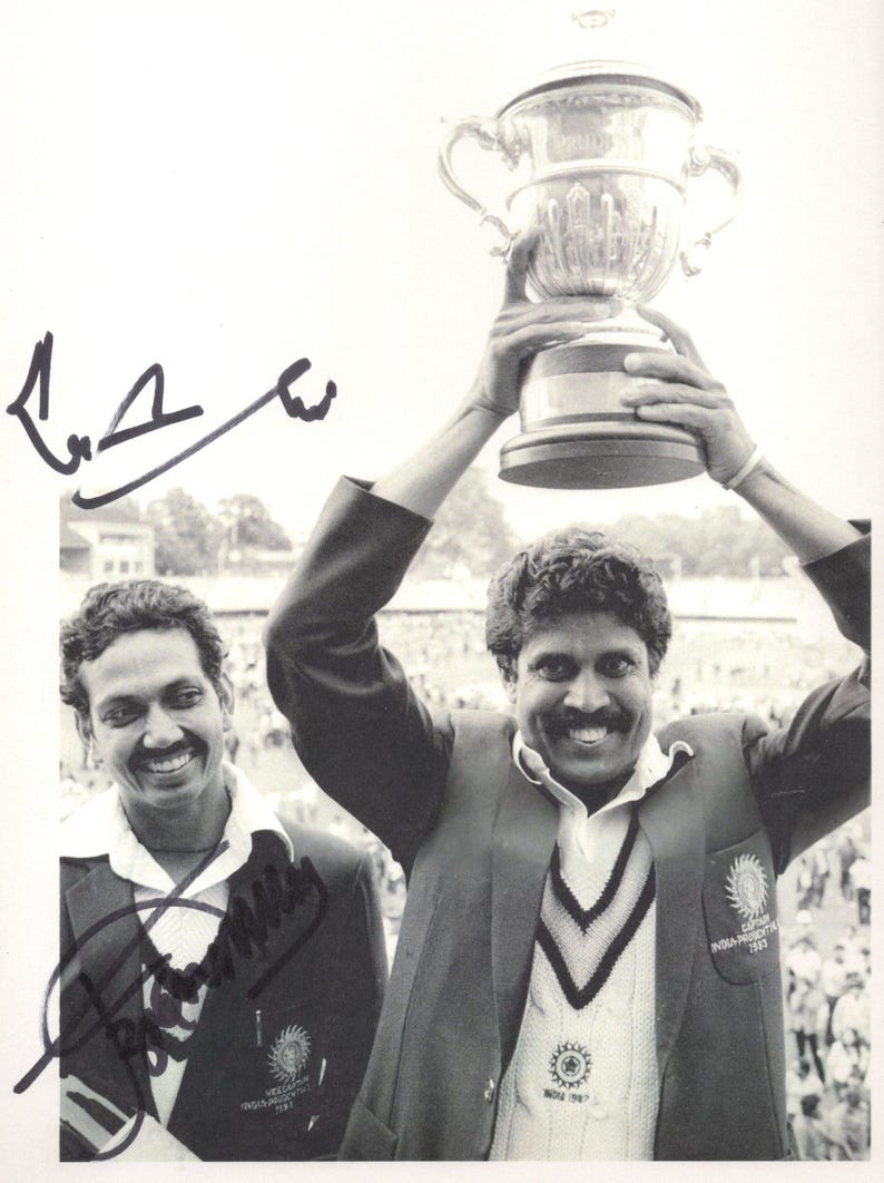 VERY RARE HISTORIC Hand Signed Autograph A4 Photo of Kapil Dev ...