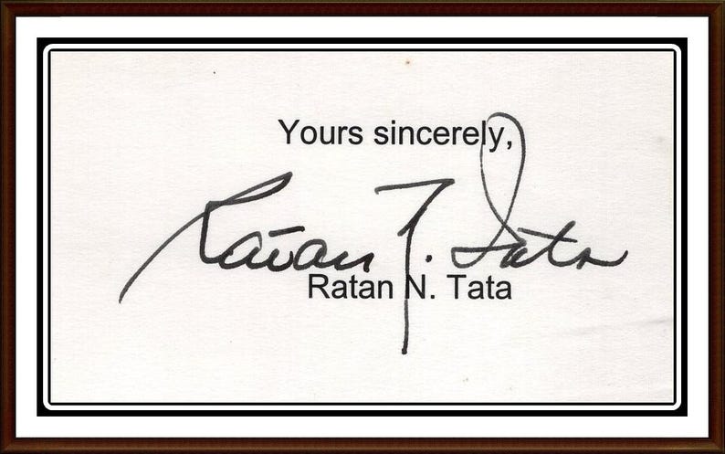 Rare Hand-signed Autograph Letter by Legendary Ratan Tata - Etsy