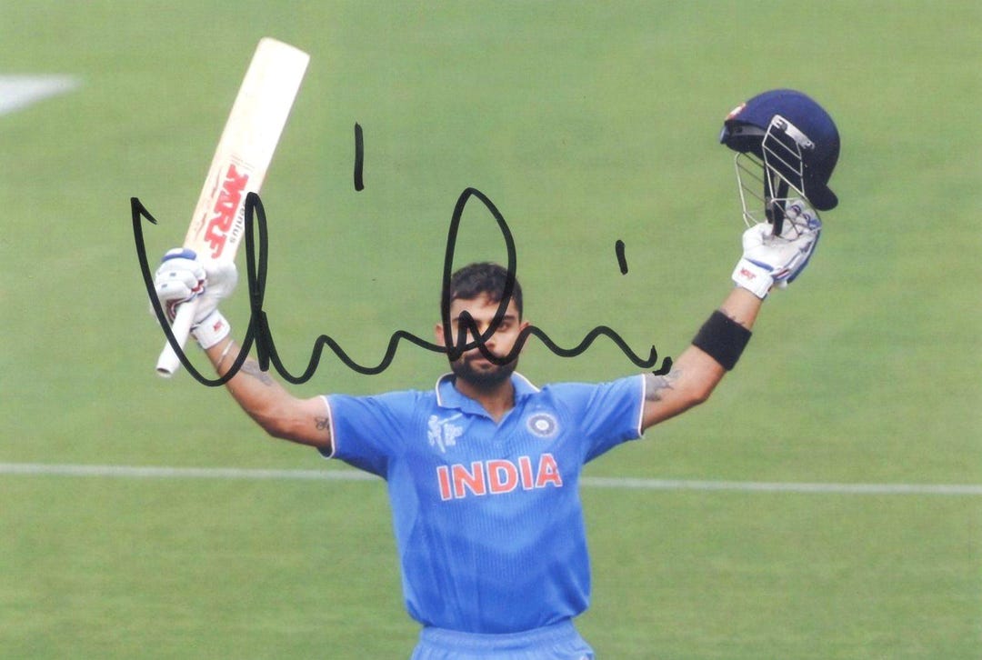 Virat Kohli Autograph Photo: Hand-signed Cricket Memorabilia - Etsy