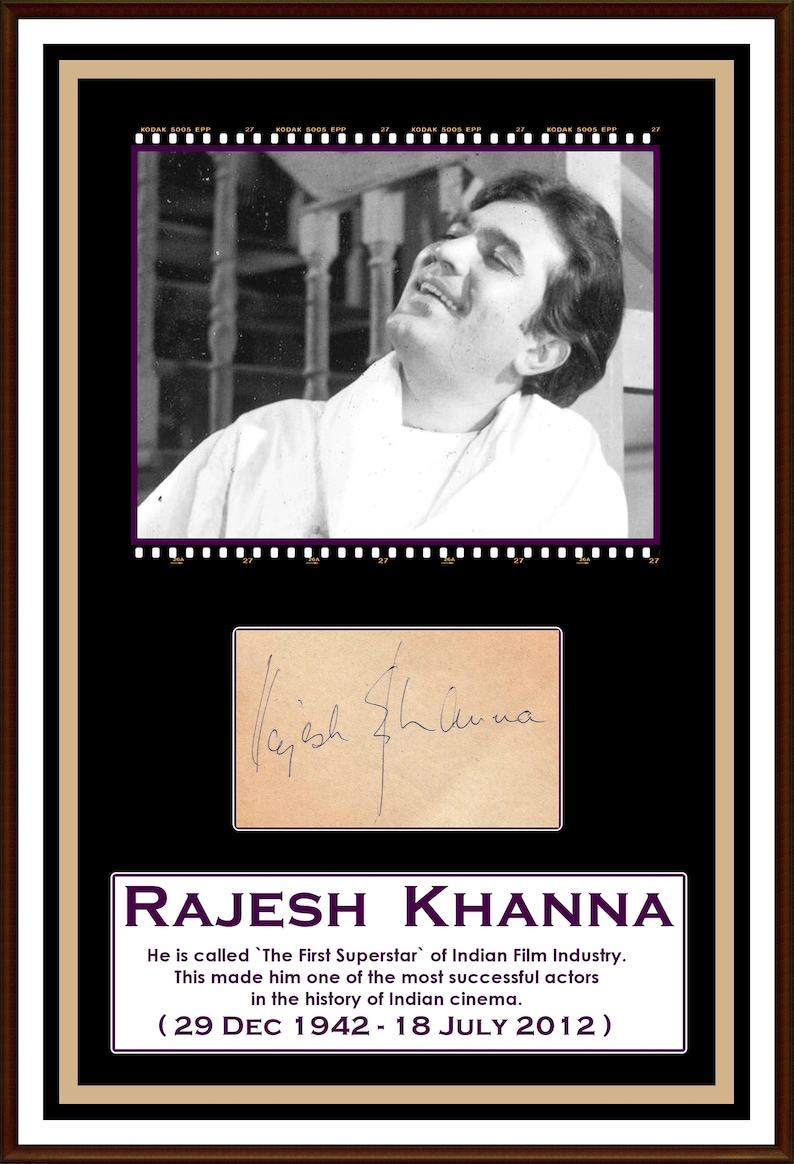 RARE Hand Signed Autograph of Legendary Rajesh Khanna Signature ...