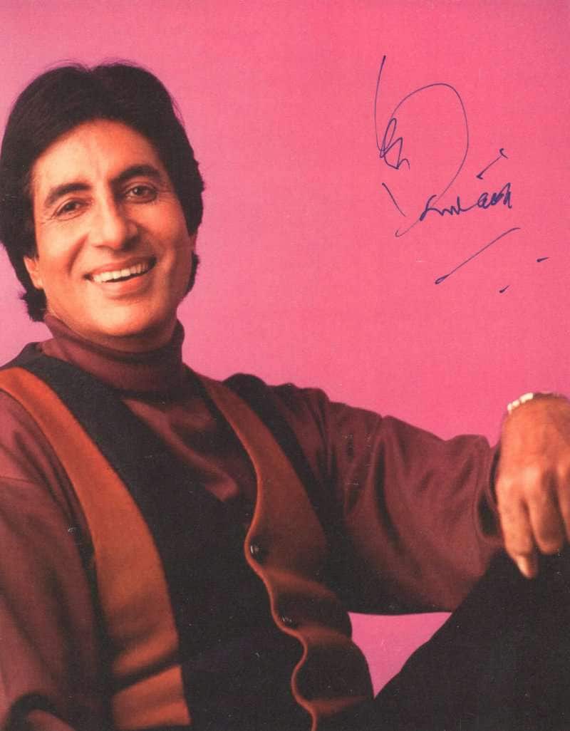 RARE Hand Signed Autographed Photo of Bollywood Actor Amitabh Bachchan ...