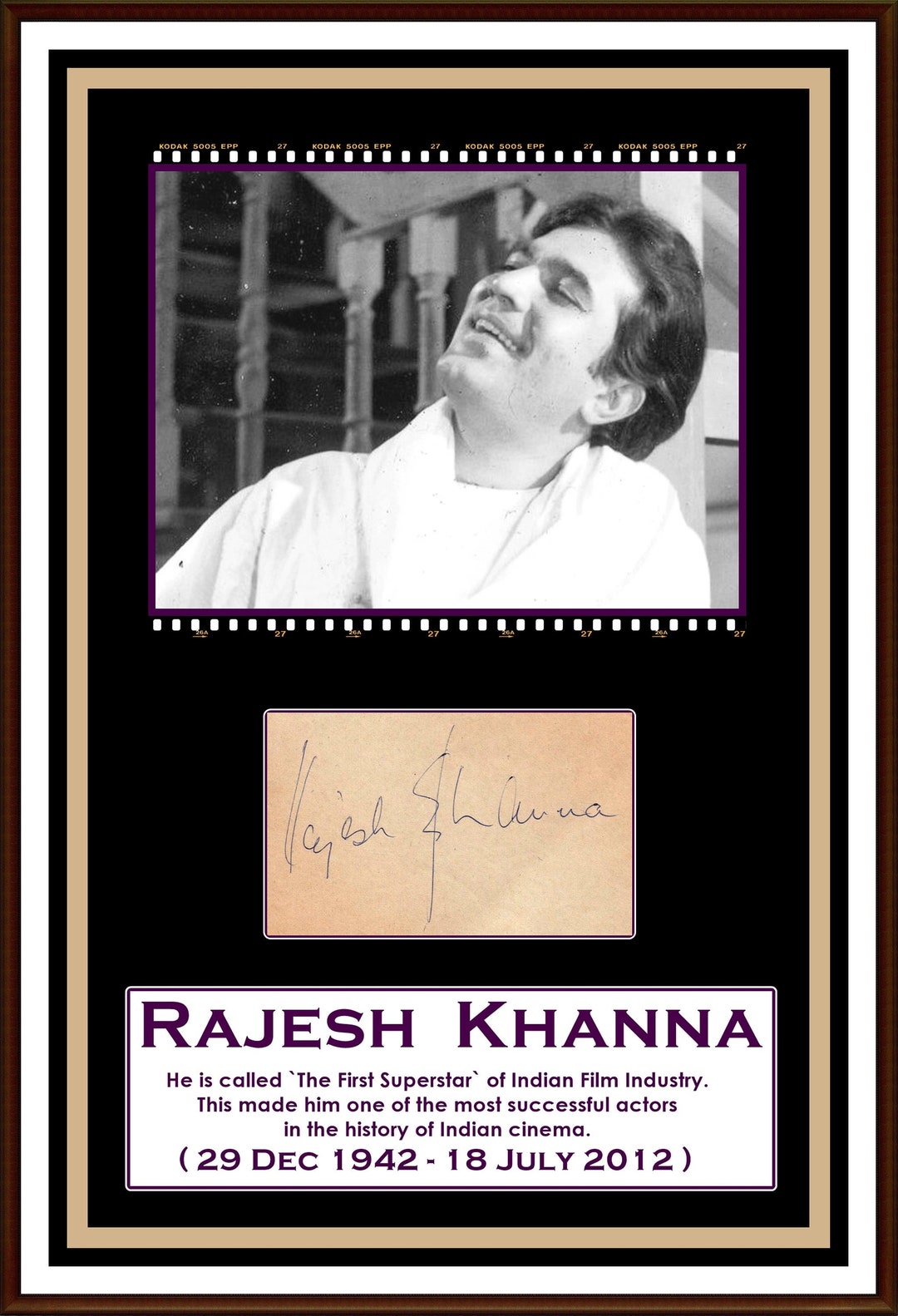 RARE Hand Signed Autograph of Legendary Rajesh Khanna Signature ...