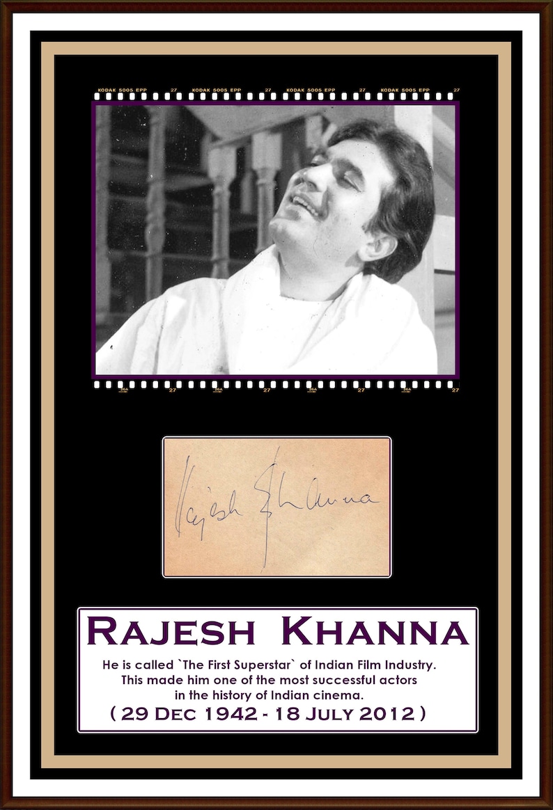 RARE Hand Signed Autograph of Legendary Rajesh Khanna Signature ...