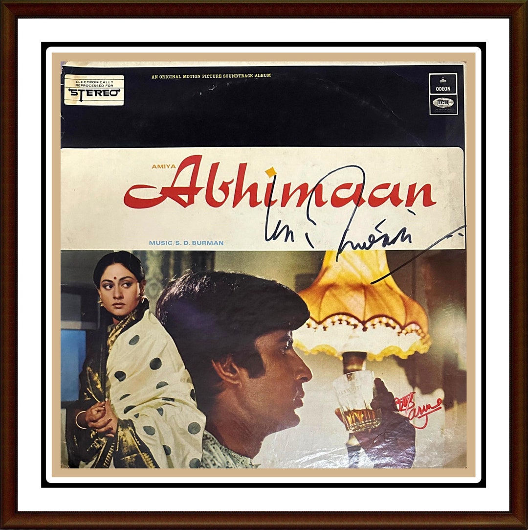 Very RARE Autograph of Amitabh Bachchan on Abhimaan Bolywood Movie ...