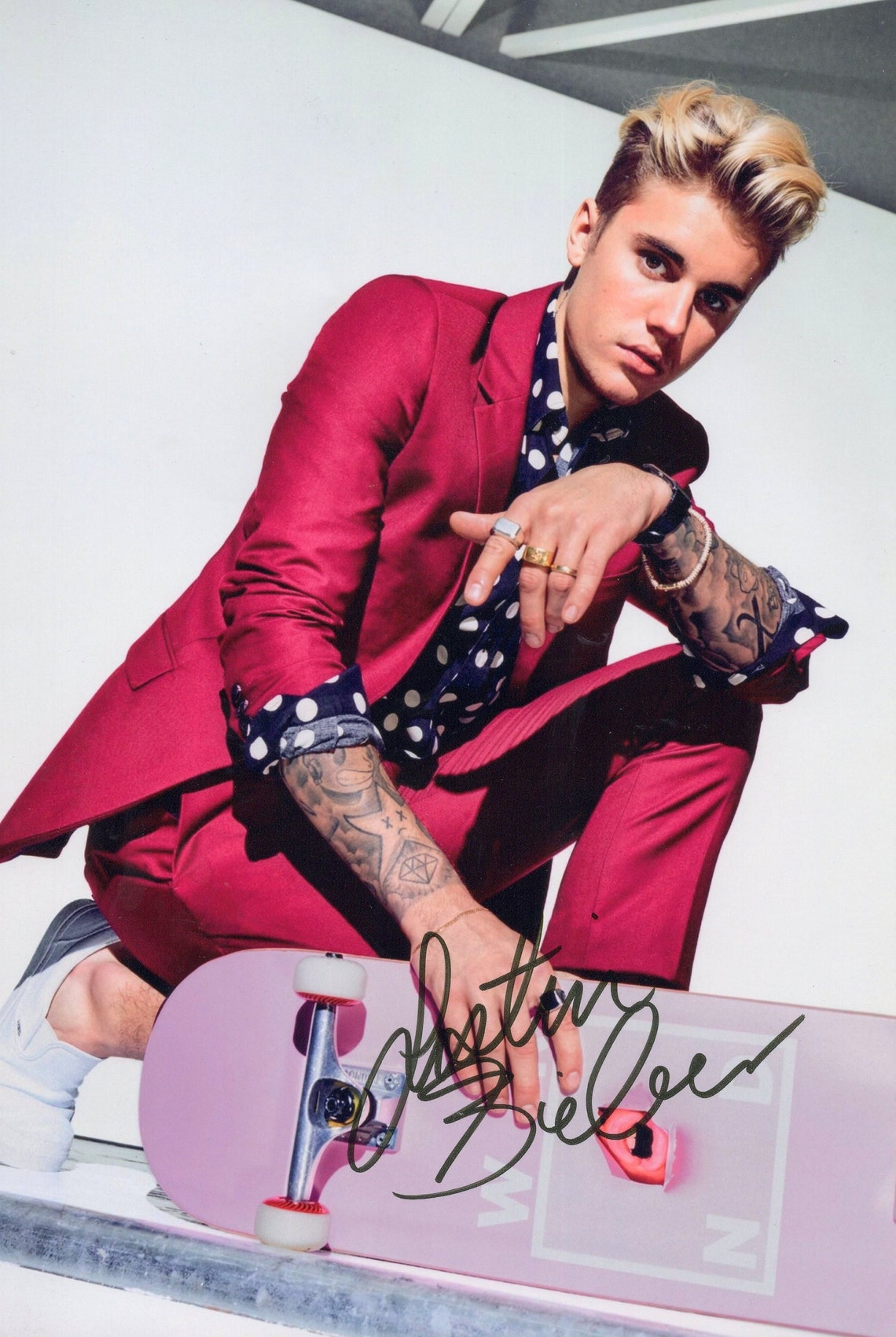 Hand Signed Original Full Autograph Photo of Justin Bieber Canadian ...