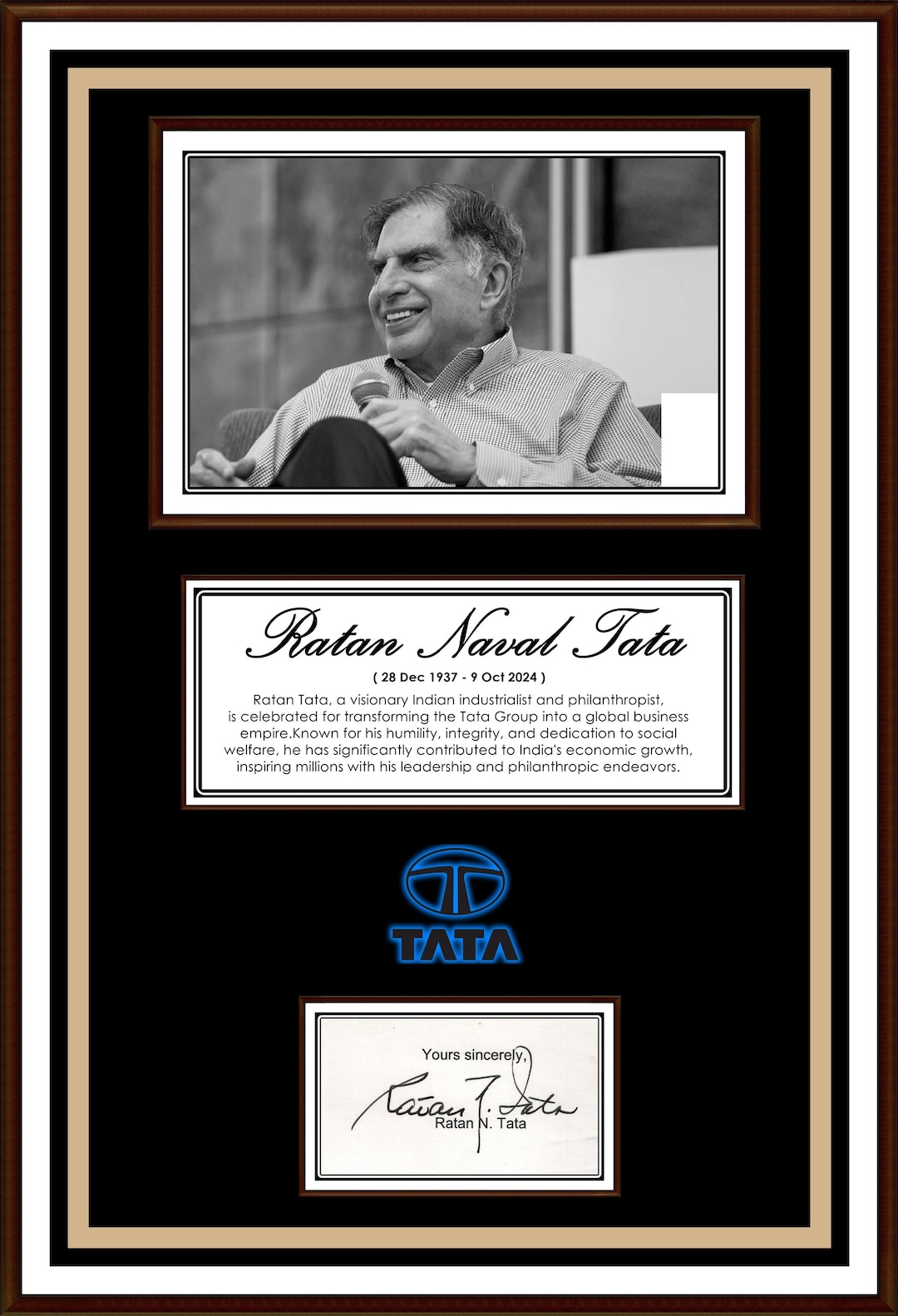 Rare Hand-signed Autograph Letter by Legendary Ratan Tata - Etsy