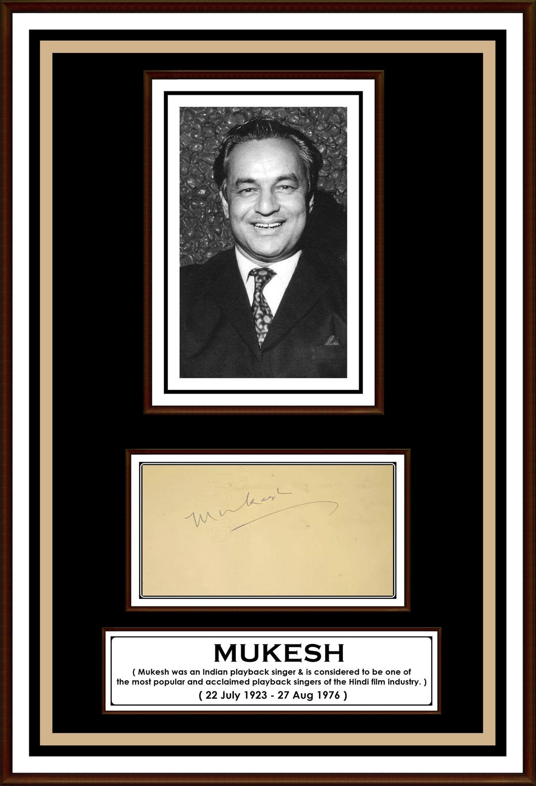 Very Rare Vintage Original Autograph of Legendary Bollywood Playback Singer Mukesh for Sale - Etsy