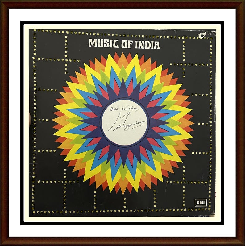 Very Rare Hand Signed Autograph of Lata Mangeshkar Jee on Vinyl Record ...