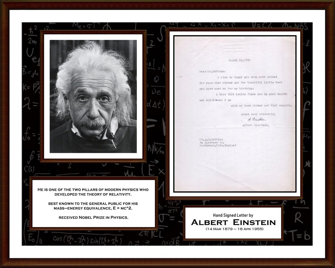 RAREST Autograph Hand Signed Letter of Greatest Albert Einstein on ...