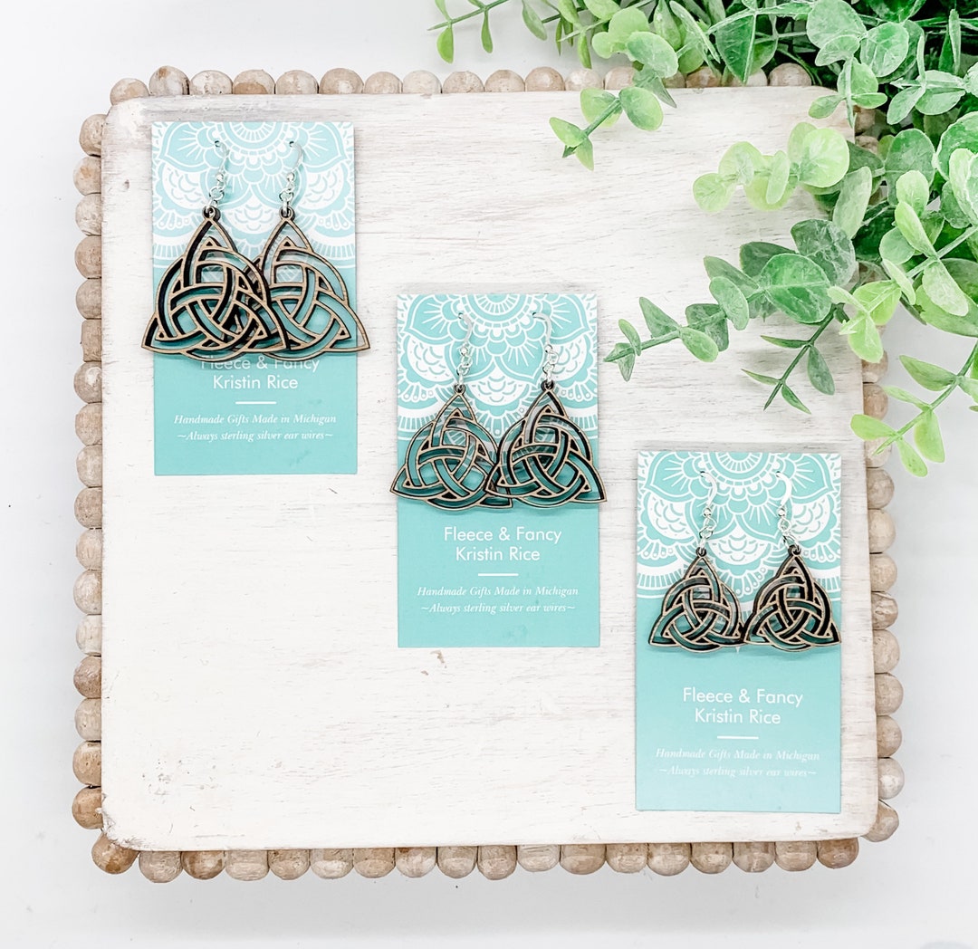 Laser Cut Celtic Knot Wood Earrings - Etsy