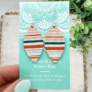 Mini Handmade Desert Stripe Cork Earrings - Etsy
