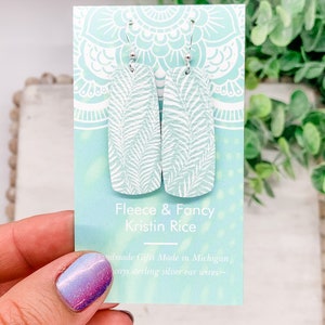 Mini Handmade Mint Fern Leather Earrings - Etsy