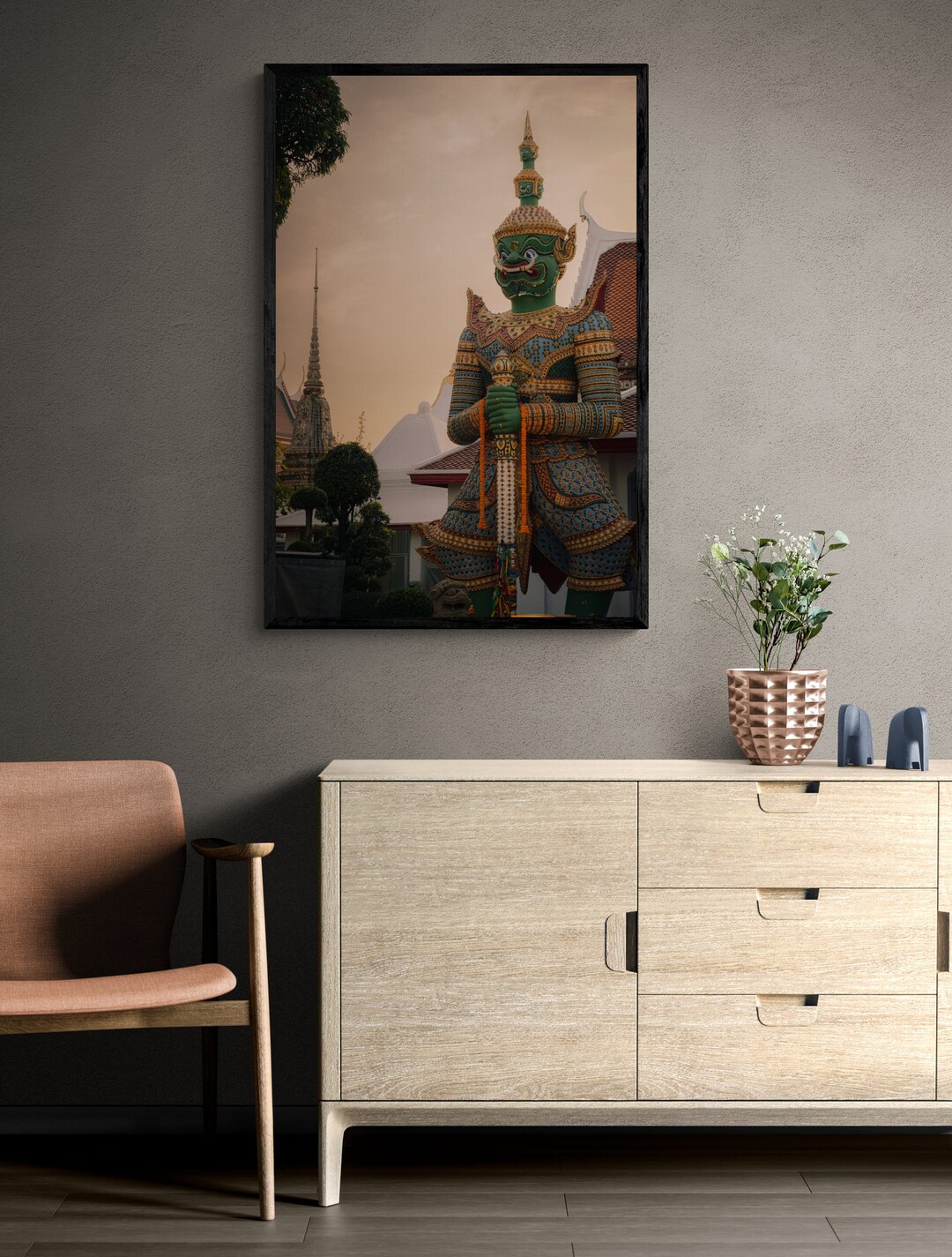 Yaksha Demon Guardian Bangkok Thailand Photography Wat Arun Poster Wall ...