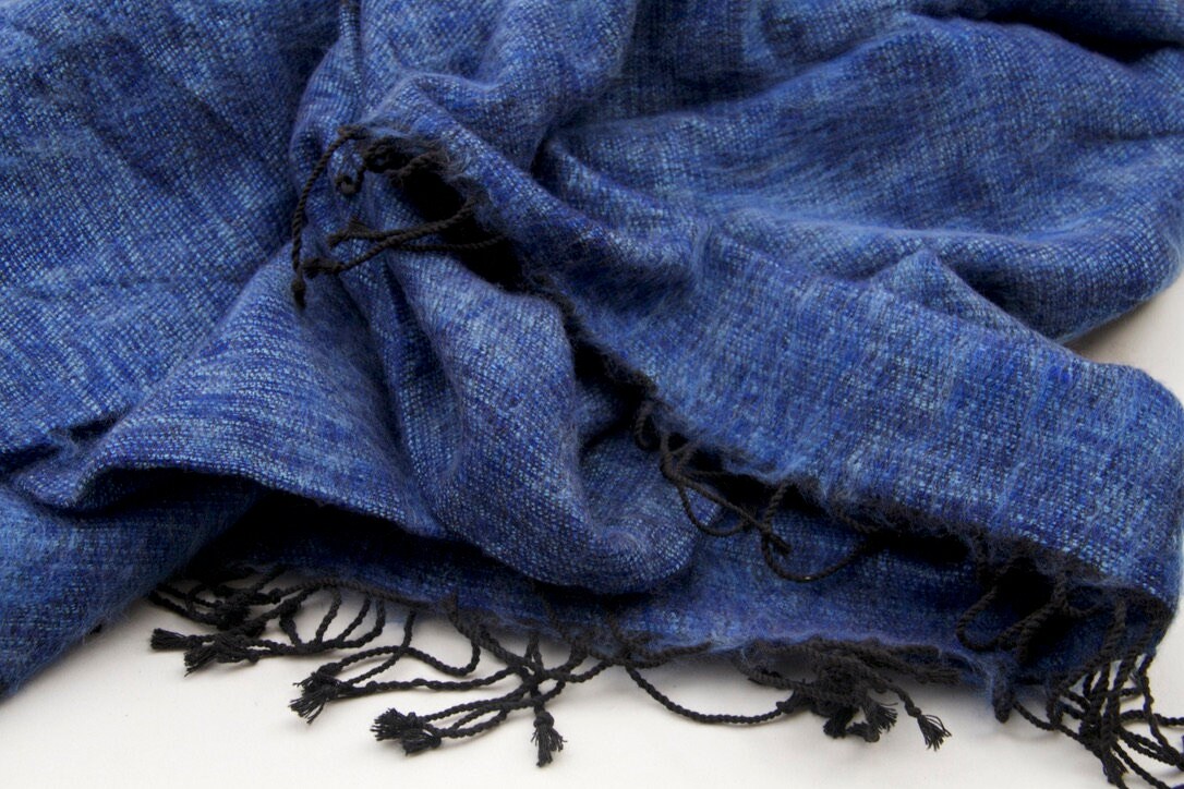 Yak Wool Blanket Throws Handmade Rug Nepal Soft Warm Blue - Etsy UK