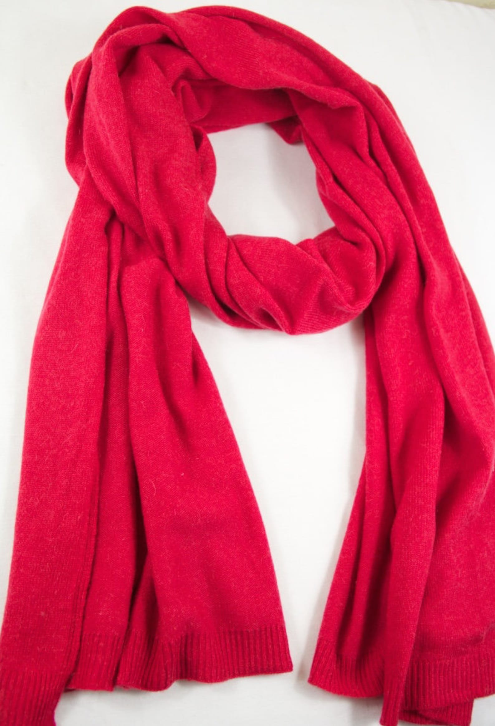 Crimson Red Cashmere Knitted Shawl Travel Wrap Pashmina Scarf | Etsy