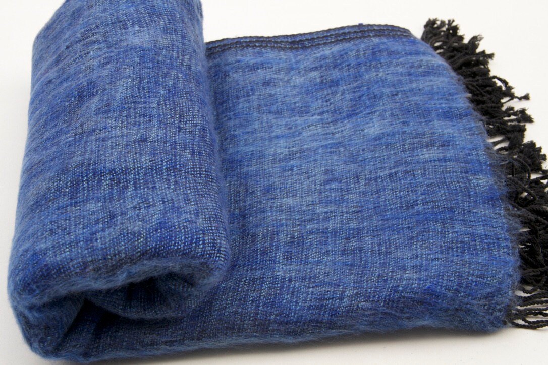 Yak Wool Blanket Throws Handmade Rug Nepal Soft Warm Blue - Etsy UK