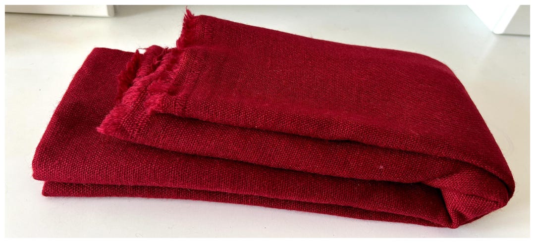 Handmade Deep Red Wool Shawl: Oversized Travel Wrap - Etsy