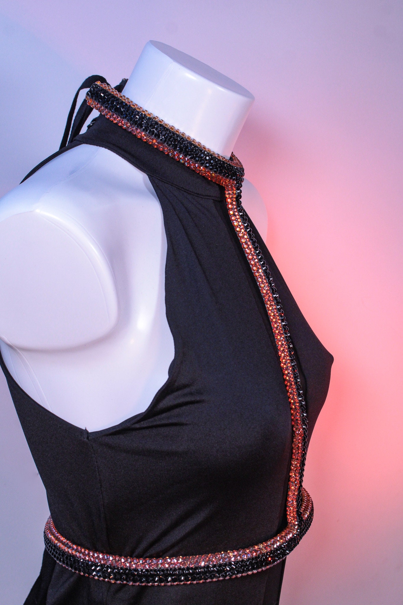 Rhinestone Harness Amber Corset Dark Fashion Piece Ribharness ...