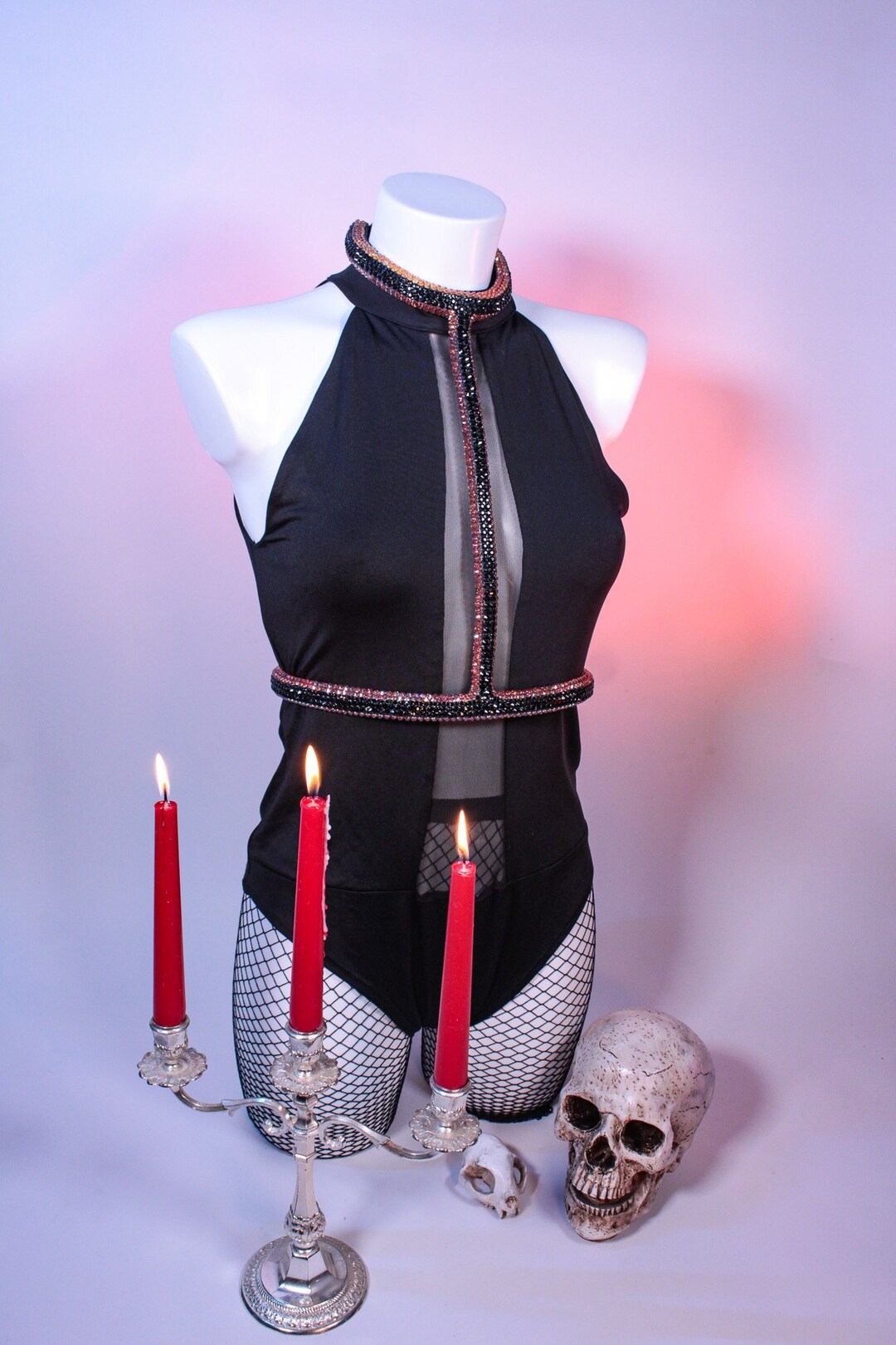 Rhinestone Harness Amber Corset Dark Fashion Piece Ribharness ...