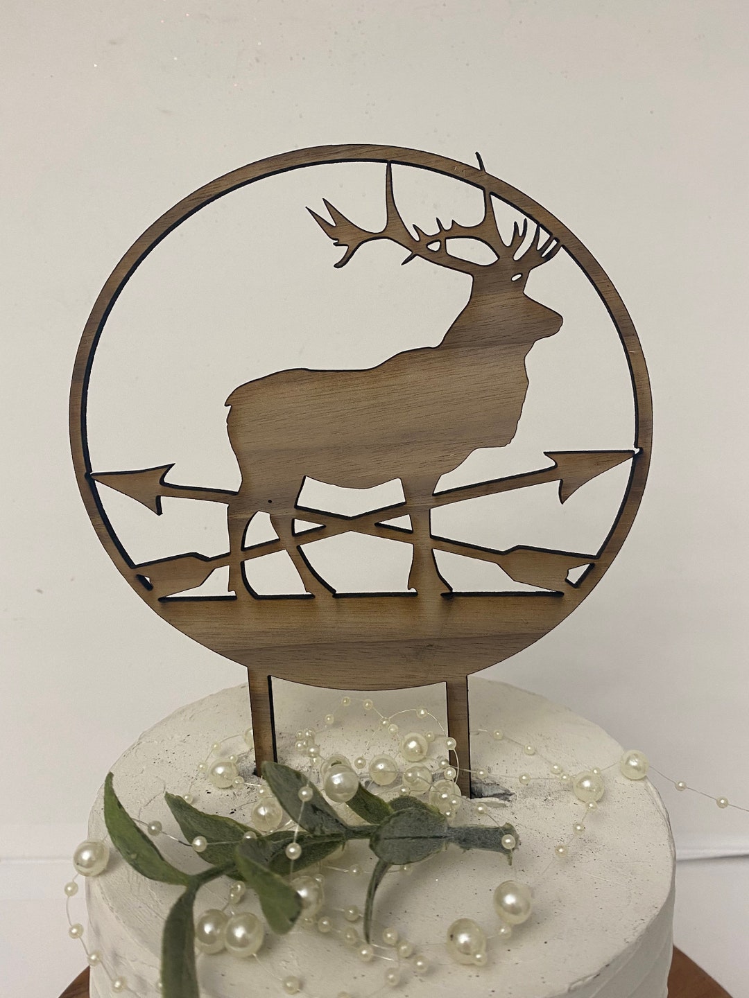 Elk Hunter With Arrows Cake Topper | Customizable | Made of Wood | Free ...